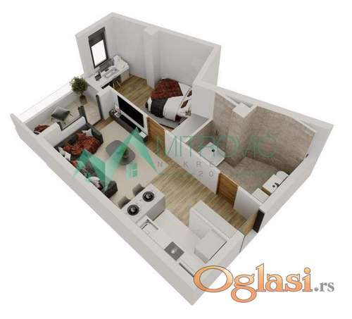 Novi Sad, Salajka - Jednoiposoban stan 42m2