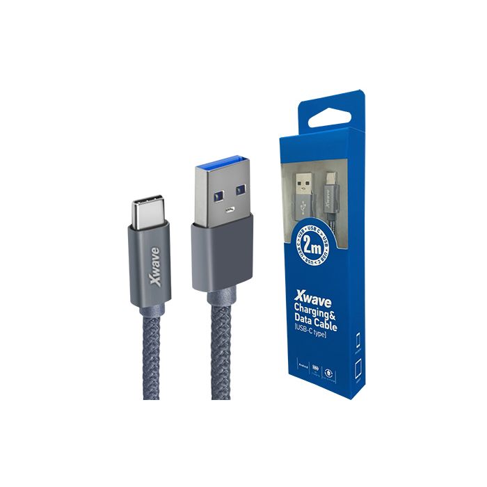 Xwave Kabl USB 3.1 na TIP-C 3.1 muško-muški 2M 3A,AI,upleteni,tamno sivi