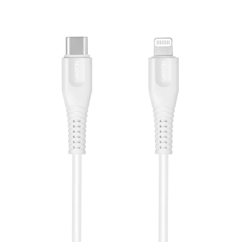 Canyon CNS-MFIC4W beli kabl za punjač USB-C (muški) na lightning (muški) 1.2m