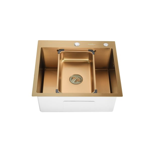 SANDONNA Inox sudopera sa dozerom i korpicom 55x50cm HD5550R, zlatna
