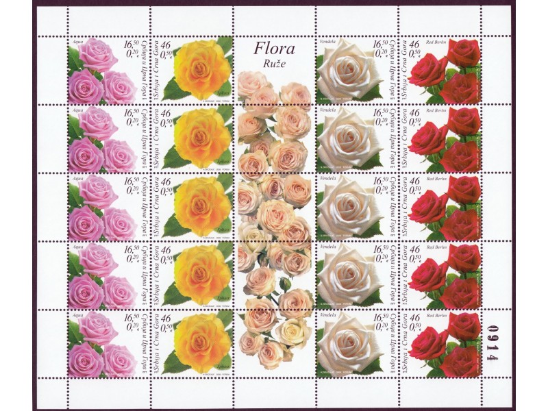 Jugoslavija 2006 Flora Ruže tabak čisto