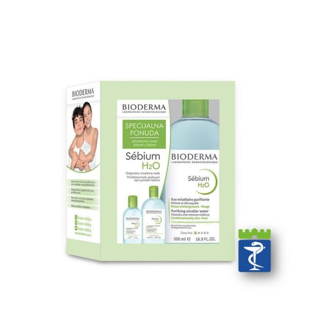 BIODERMA SEBIUM H2O MICELARNA VODA 500+250ML PROMO