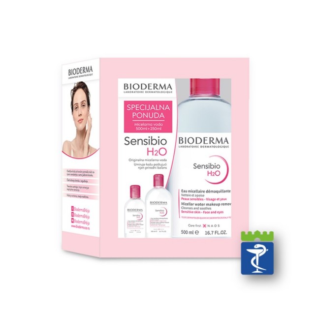 BIODERMA SENSIBIO H2O AR MICELARNA VODA 500+250ML PROMO