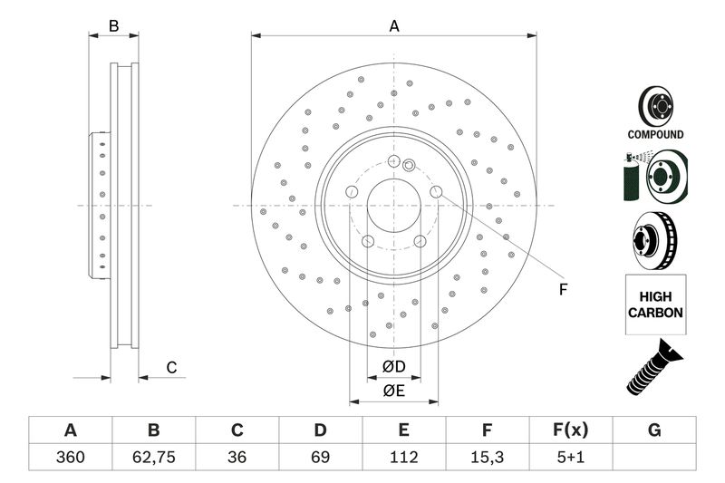 Kočioni disk BOSCH 0 986 479 G38