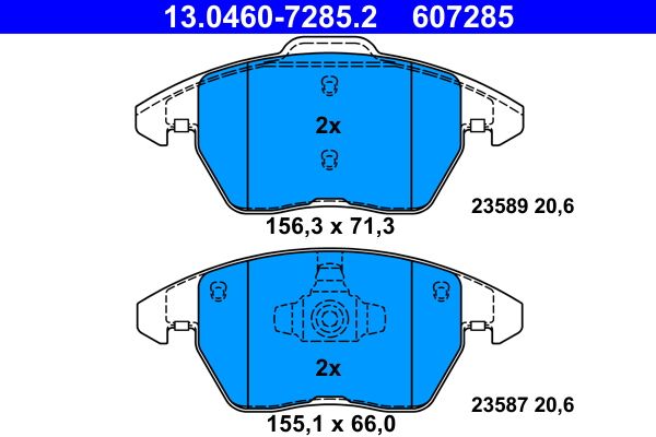 Komplet pločica, disk-kočnica ATE 13.0460-7285.2
