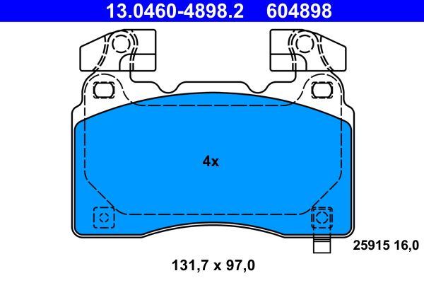 Komplet pločica, disk-kočnica ATE 13.0460-4898.2