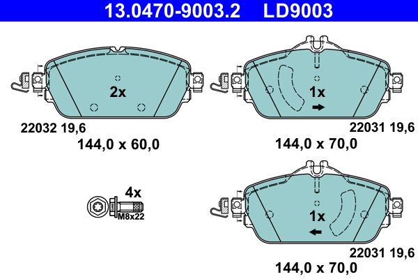 Komplet pločica, disk-kočnica ATE 13.0470-9003.2