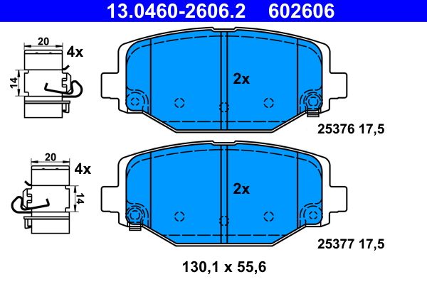 Komplet pločica, disk-kočnica ATE 13.0460-2606.2