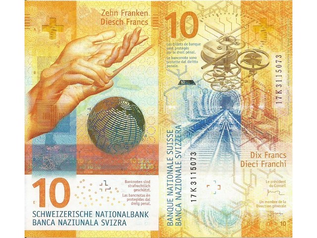 Svajcarska 10 franaka 2017. UNC HIBRID