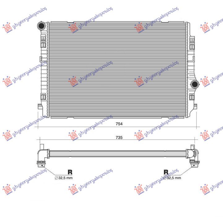 HLADNJAK MOTORA 2.0 TDi (135 KW) DIZEL (650x450x32) (VALEO)