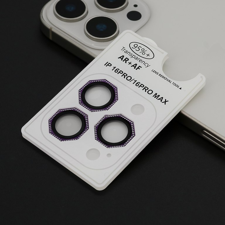 Zastita - kameru OCTAGON DIAMOND za iPhone 16 Pro (6.3)/16 Pro Max (6.9) ljubicasta (MS)