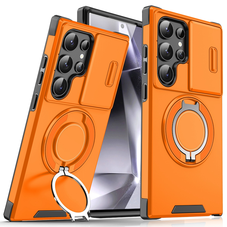 Zastitna maska (futrola) CamShield Ring stand - Samsung S928B Galaxy S24 Ultra narandzasta