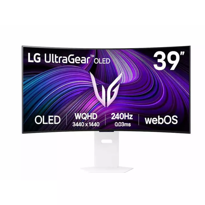 Monitor LG UltraGear 39GX90SA 39″/OLED,zakrivljen,21:9/3440×1440/240Hz/0,03ms GtG/HDMIx2,DP,USB/bela
