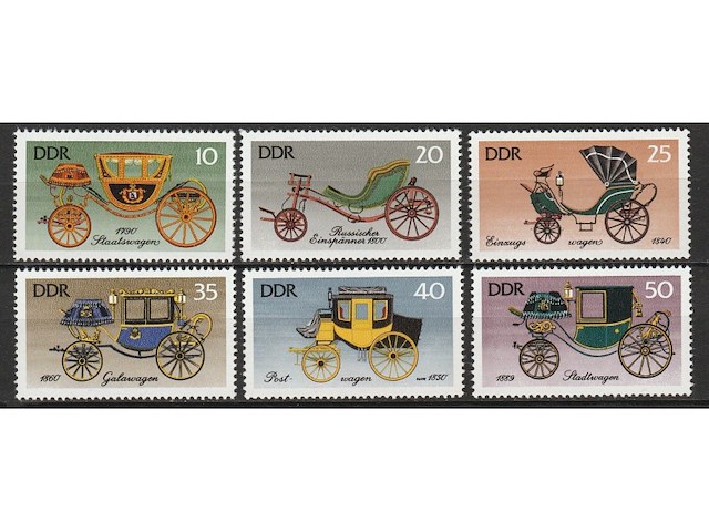 DDR - 1976 - Historical Carriages, kočije - MNH