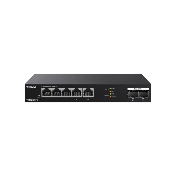 Svič 2.5Gbps 5-port Tenda TEM2007X Metal case2x10G SFP+