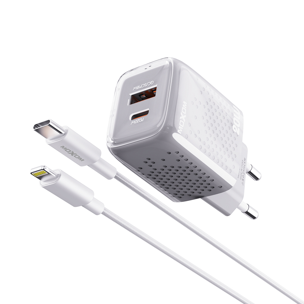Kucni punjac Moxom MX-HC206 18W FAST PD 20W Type C na lightning sivi (MS)