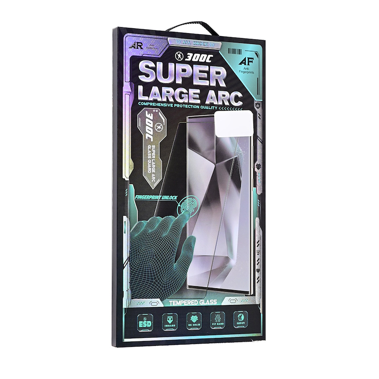 Staklena folija glass 2.5D full glue za Samsung S938 Galaxy S25 Ultra crni (fingerprint unlock)