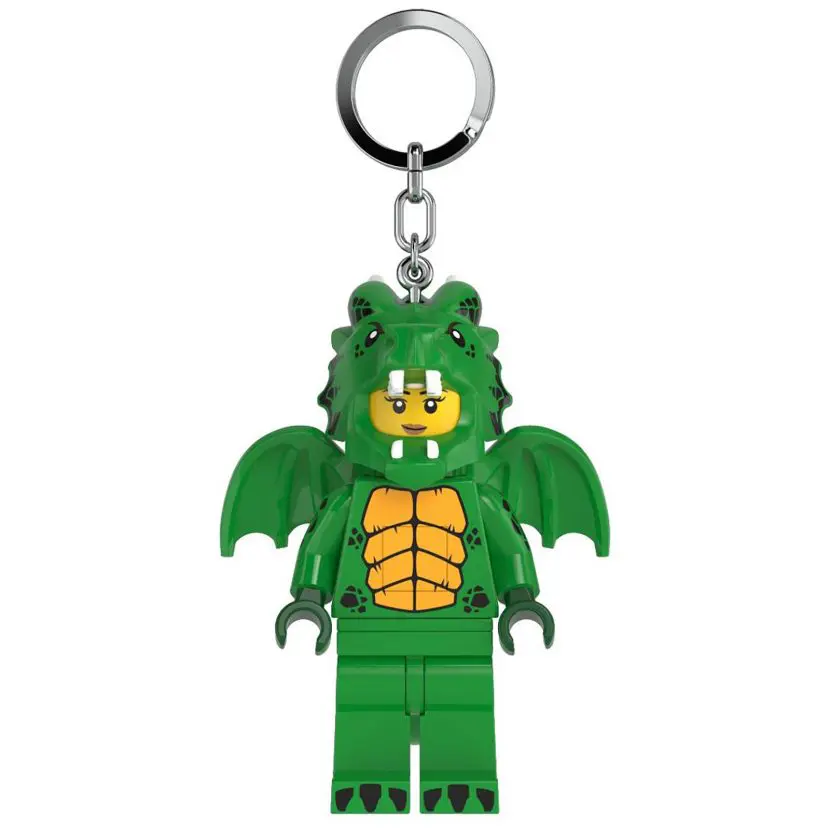 LEGO Minifigure privezak za ključeve sa svetlom: Devojka u kostimu zelenog zmaja