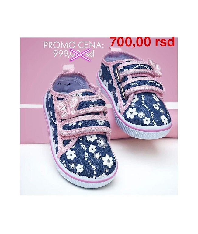 PLATNENE PATIKE - FLOWER / BLUE
