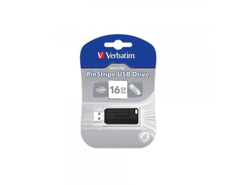 VERBATIM PinStripe USB Flash memorija 16GB 2.0, Crna