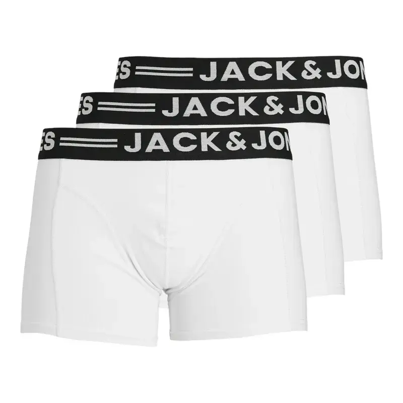 Jack&Jones Muški donji veš Sense Trunks 3-Pack Noos, 3 Para, Beli