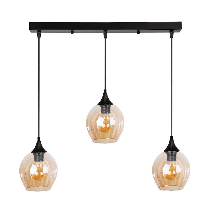 Viseća lampa Aspa, E27, 3x40W, Crna