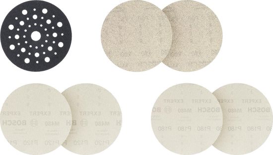 Bosch EXPERT M480 brusna mreža za ekscentar brusilice, 125 mm, G2x80/2x120/2x180, zaštita za nosač, 7 komada (2608902480)