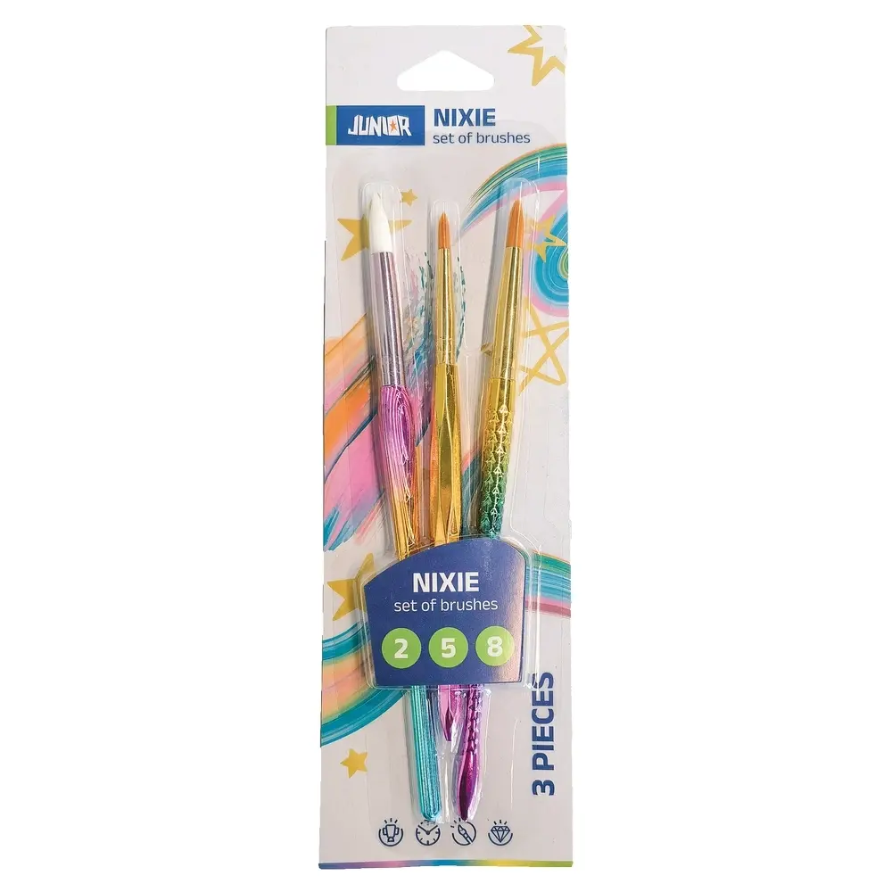 Nixie Set četkica za crtanje, okrugla, 3 komada