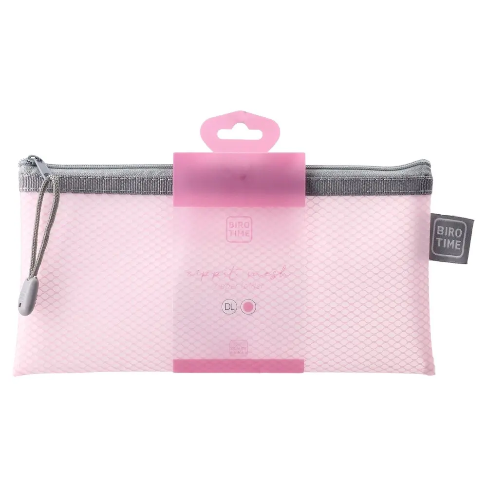 Biro Time Fascikla Zippit mesh S, 22.5x11cm, Roze