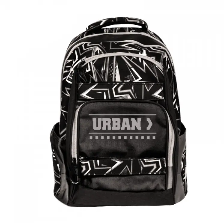 S-Cool Anatomski ranac za dečake Urban Black Lines SC1647, Crni