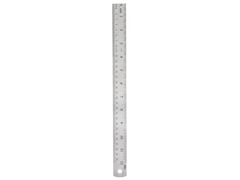 DELI Metalni lenjir 8463, 30 cm, Sivi