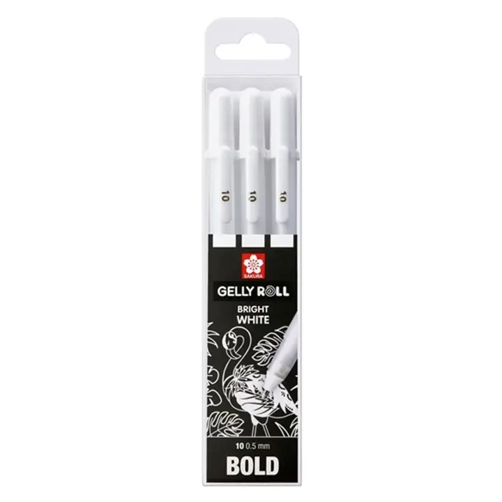 SAKURA Set gel olovaka Bright white, 3 komada, Beli