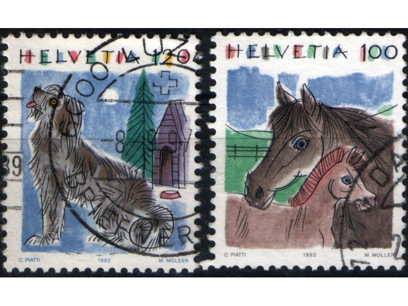 kt673gy 16.mar1993 Helvetia Mi1491-2(-o-)