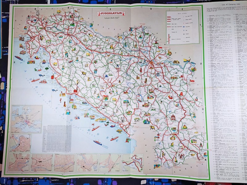 Yugoslavia tourist map 1966