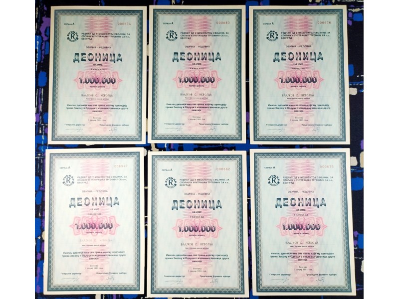Deonica 1 000 000 din Beograd 1993.g. Rudnap