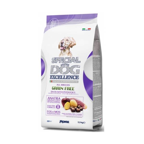 Monge Grain Free All Breeds Puppy Duck and Potatoes - 2,5kg