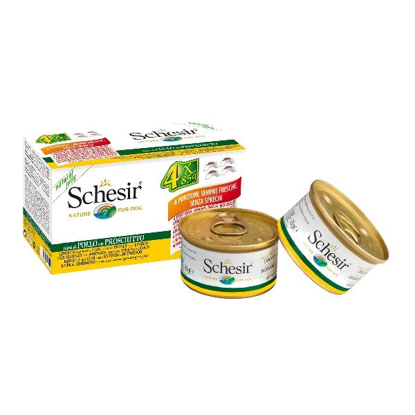 Schesir Multipack dog piletina i šunka - 4x85g