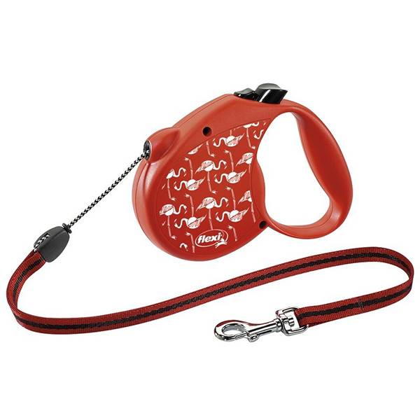 Flexi Flamingo M Cord red, 5m - 1 kom