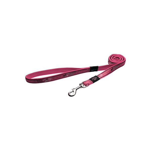 Rogz Fixed Lead Pink Bone, rozi povodac za pse - 11mm - 3/8