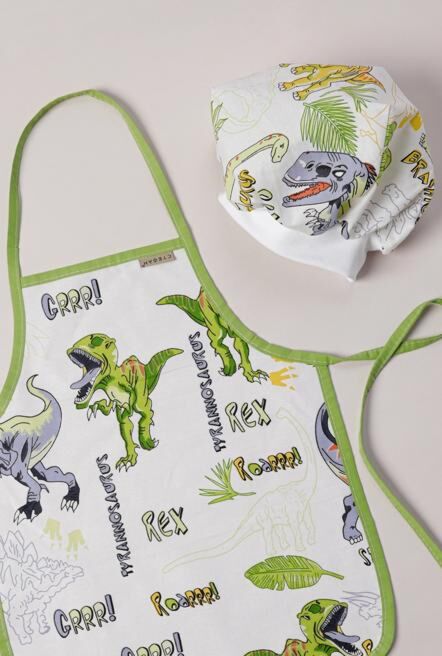 Stefan Kuhinjski set za decu - Kecelja + kapa Dinosaurus