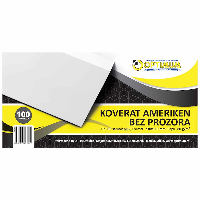 KOVERAT AMERIKEN BEZ PROZORA BP 1/100 SAMOLEPIV *SR