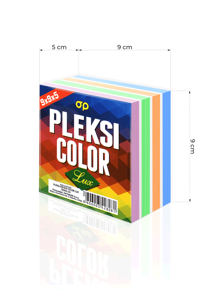 PLEKSI KOCKA 9X9 COLOR LUX
