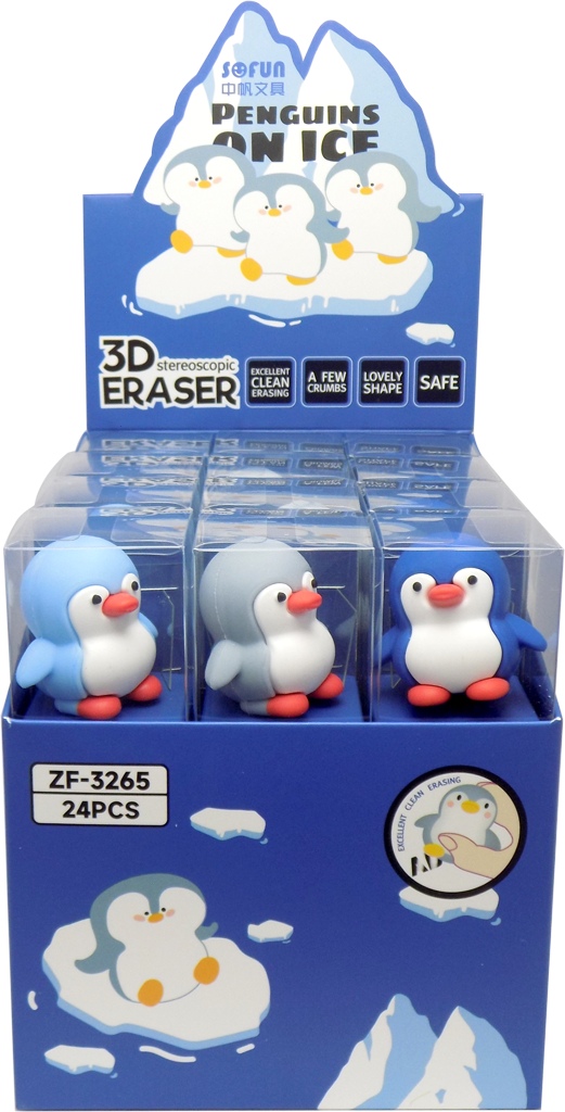 GUMICA 3D ZF3265 PENGUINS ON ICE 1/24, CTN 1/720 WY *fp