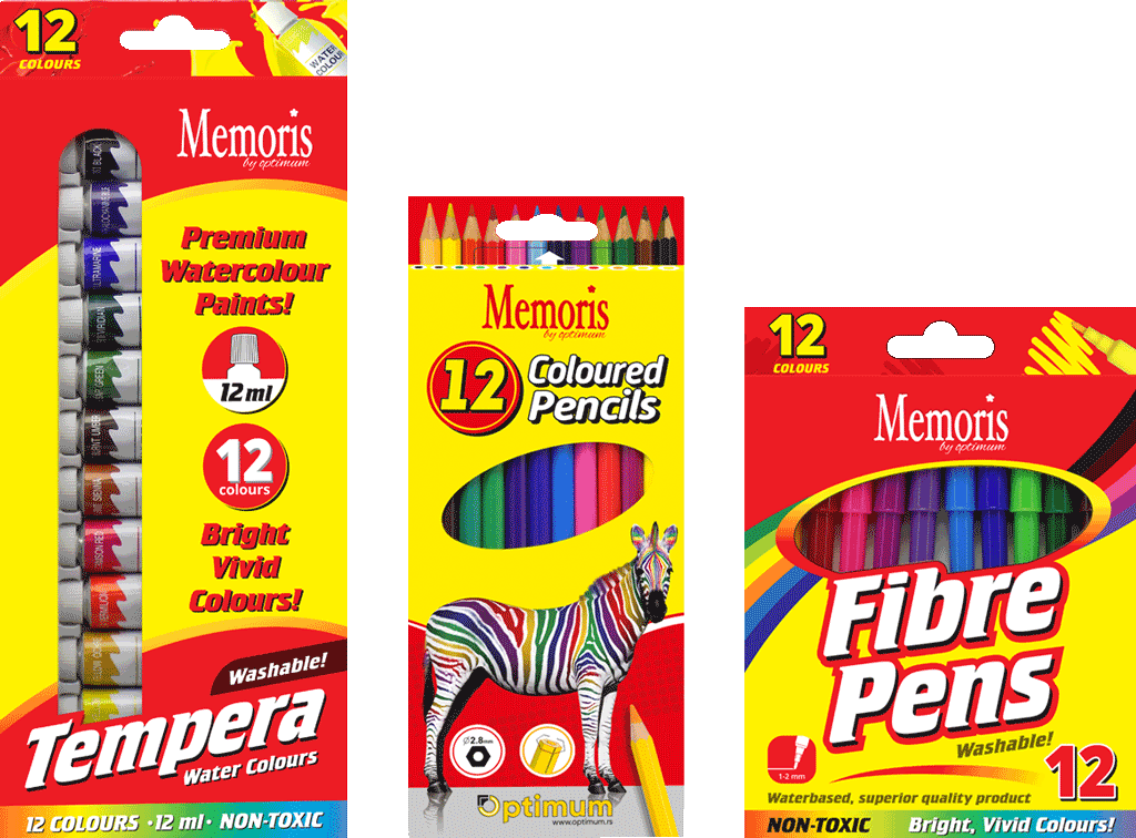 Memoris II SET - TEMPERE, DRVENE BOJE, FLOMASTERI