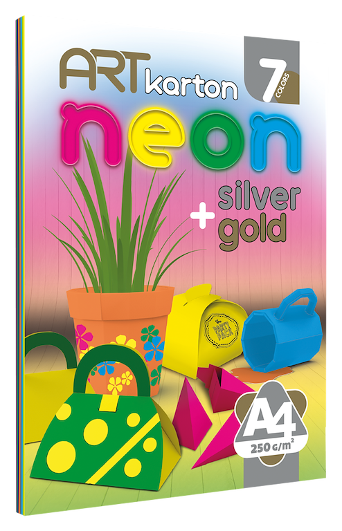 ART KARTON NEON BLOK 1/7 A4 22539 OPTIMUM 250gr