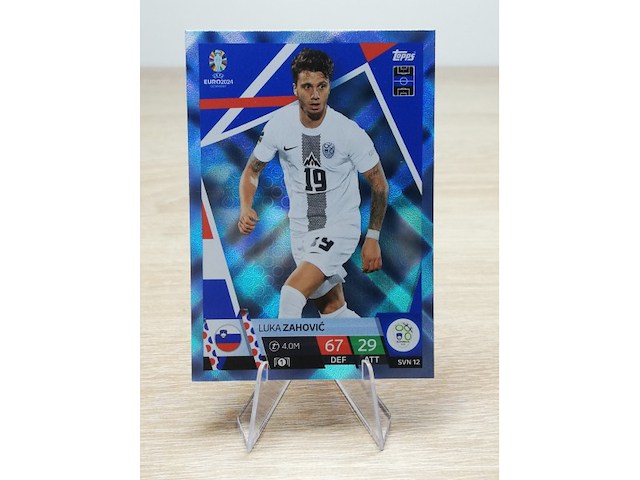 Match Attax Euro 2024 Blue Crystal SVN12 Luka Zahović