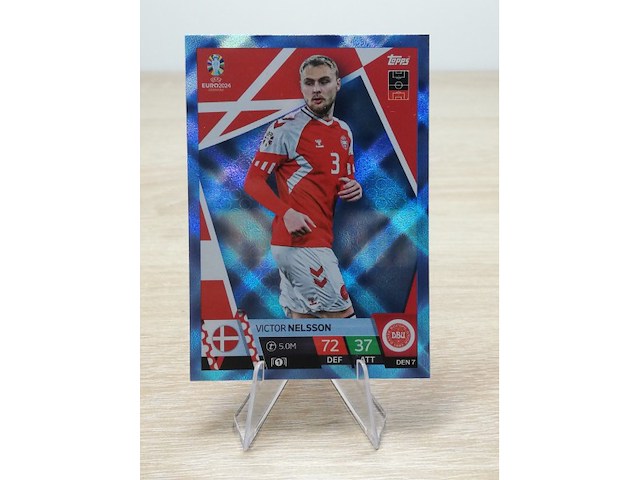 Match Attax Euro 2024 Blue Crystal DEN7 Nelsson