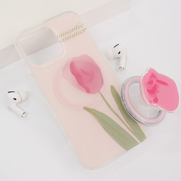 Maska za iPhone 15 Pro Max Tulip pop socket mag case
