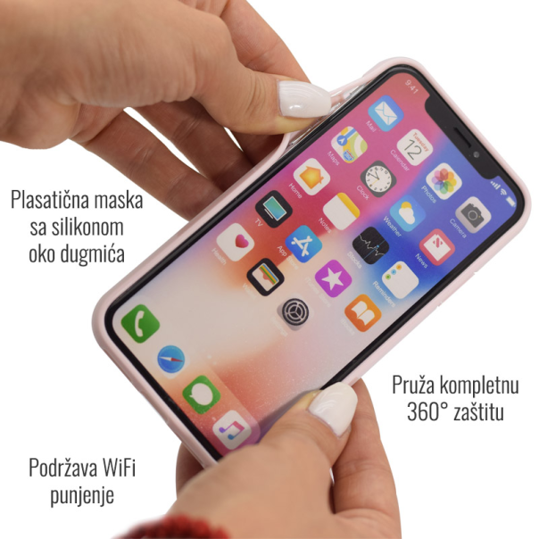Maska za iPhone XS Beiyo sakura pink