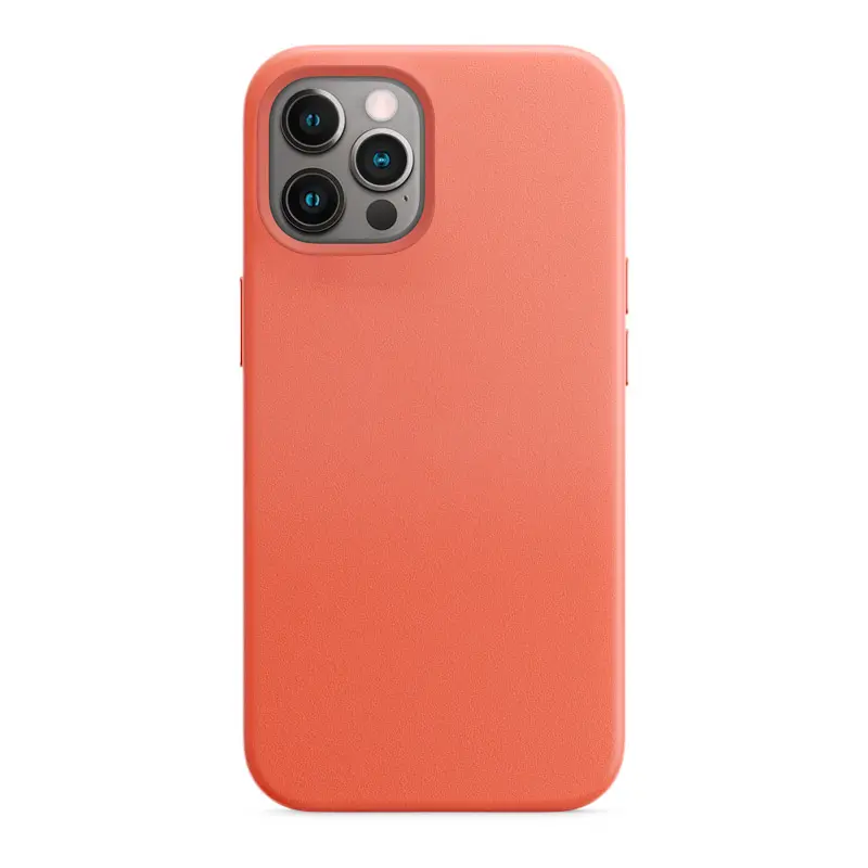 Maska Beautiful Shine Leather za iPhone 12/ 12 Pro svetlonarandžasta